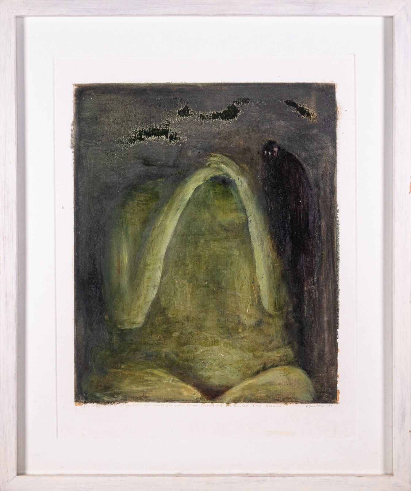 Barbara Goodman For Betty Signed Abstract Figurative Oil Painting on P