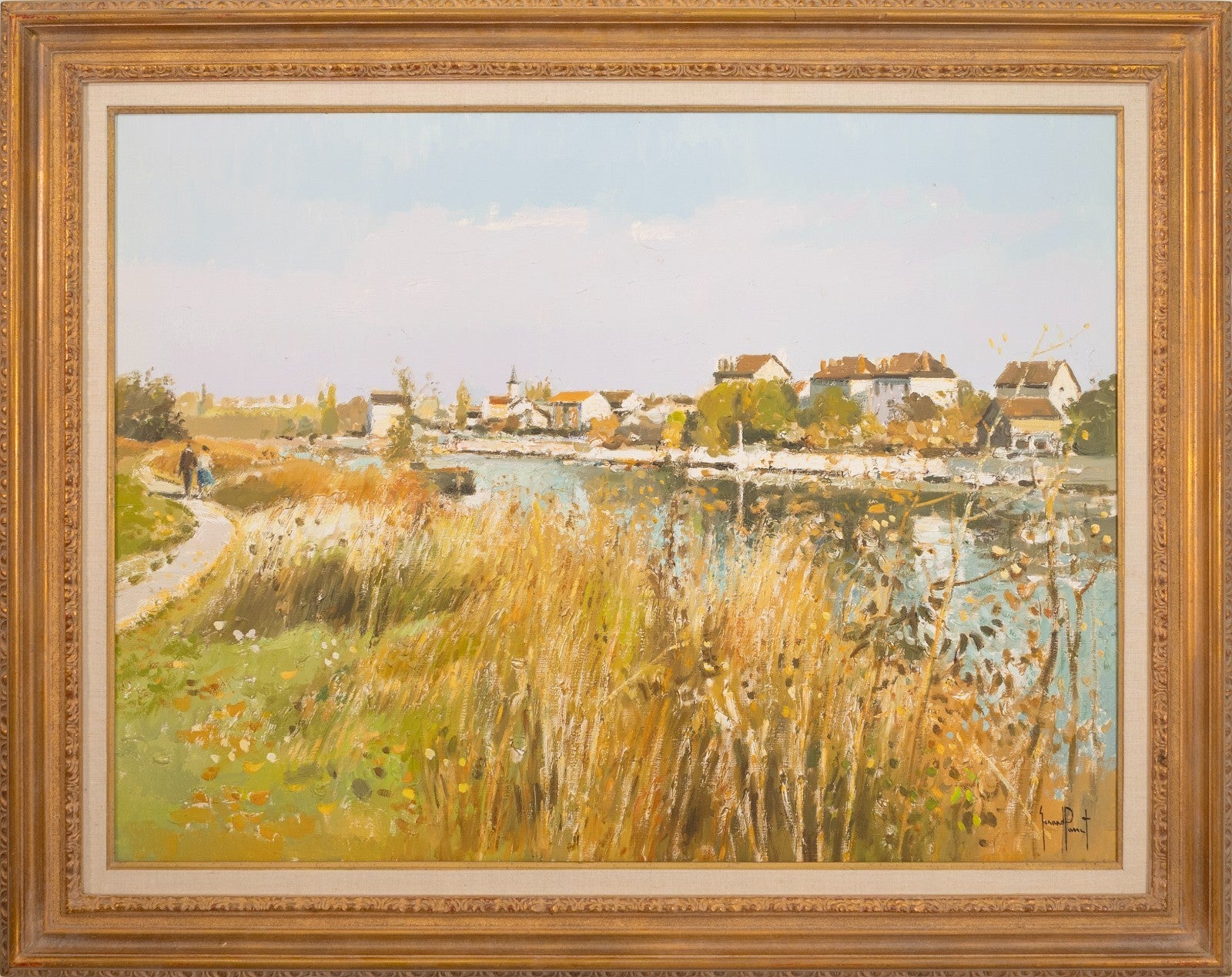Gerard Passet - La Seine a Travers Les Hautes Herbes Signed Oil Pantin