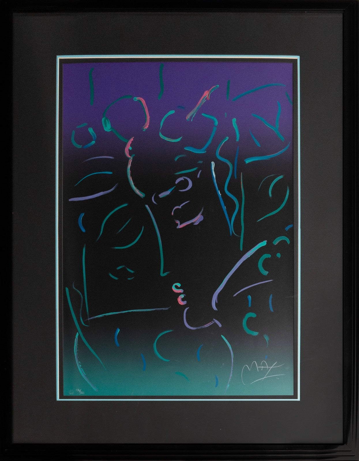 Peter Max Midnight Profile Signed 1988 Serigraph on Paper 176/300 Mode