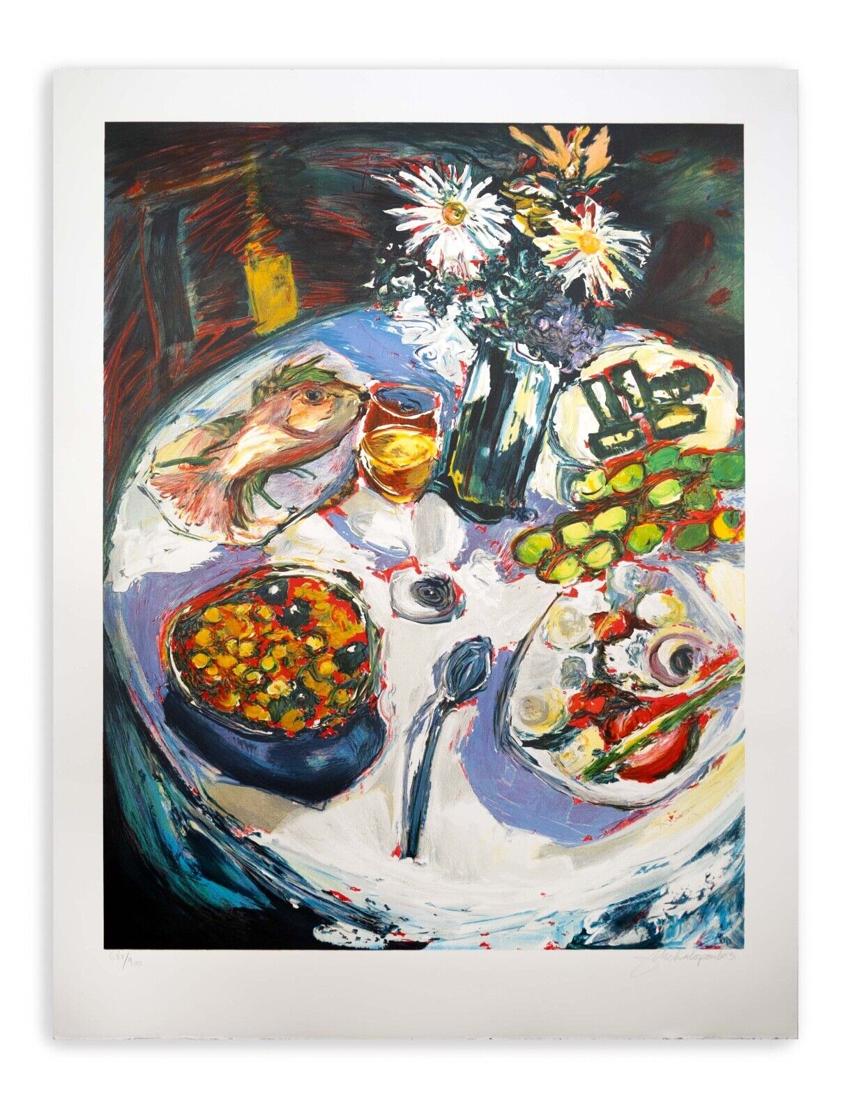 James Michalopoulos Fish Swish Signed Contemporary Lithograph 2018 UF